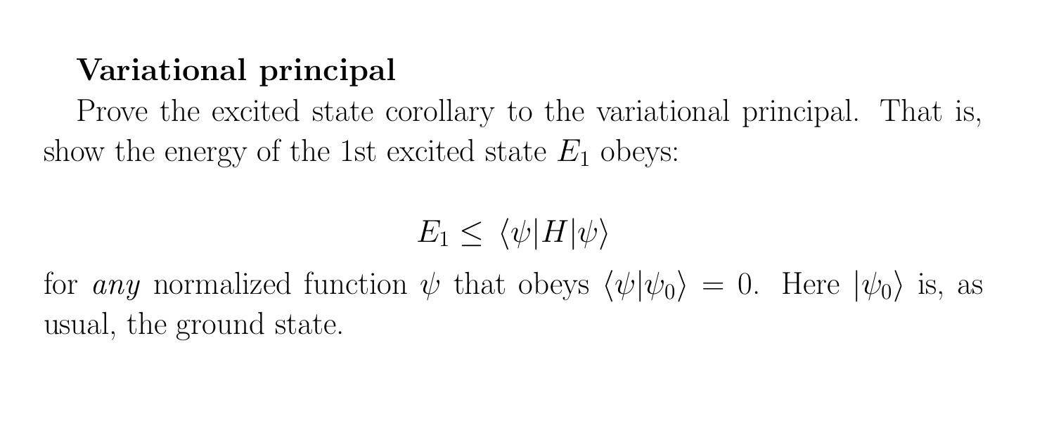 Solved Variational principal Prove the excited state | Chegg.com
