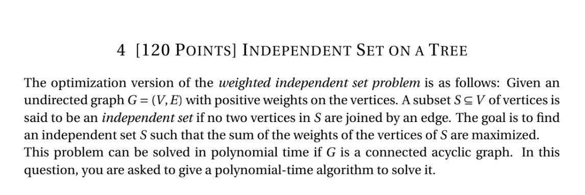 Solved The Optimization Version Of The Weighted Independent 