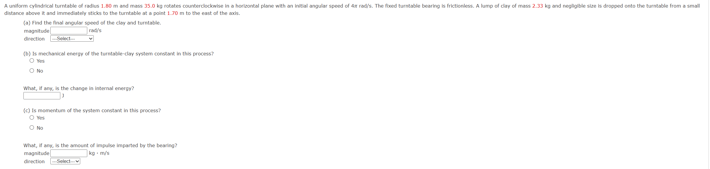 Solved A uniform cylindrical turntable of radius 1.80 m and | Chegg.com