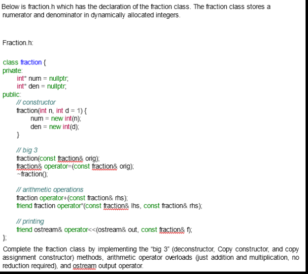 Solved Below is fraction. h which has the declaration of the | Chegg.com