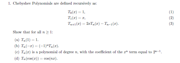 Solved Chebyshev polynomial has those properties. This | Chegg.com