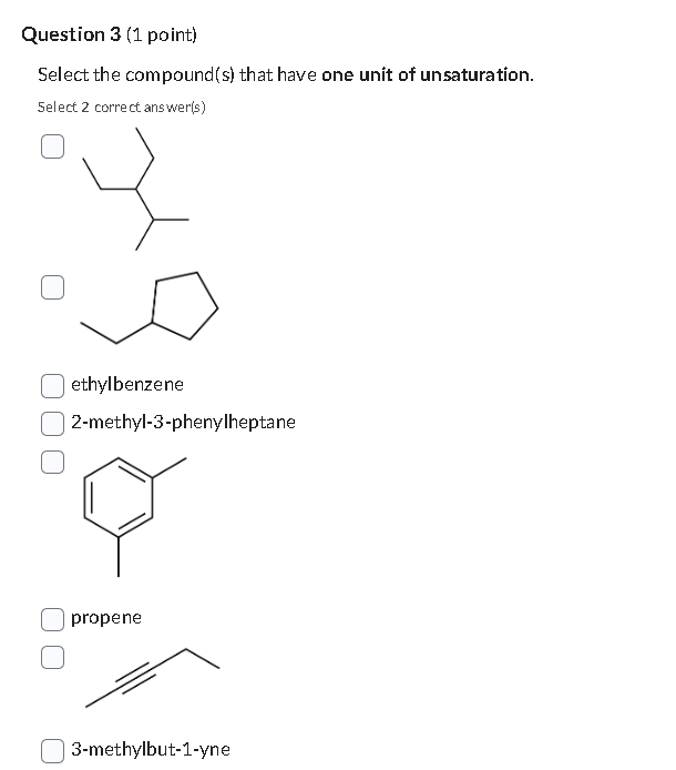 Solved Question 3 (1 point) Select the compound(s) that have | Chegg.com