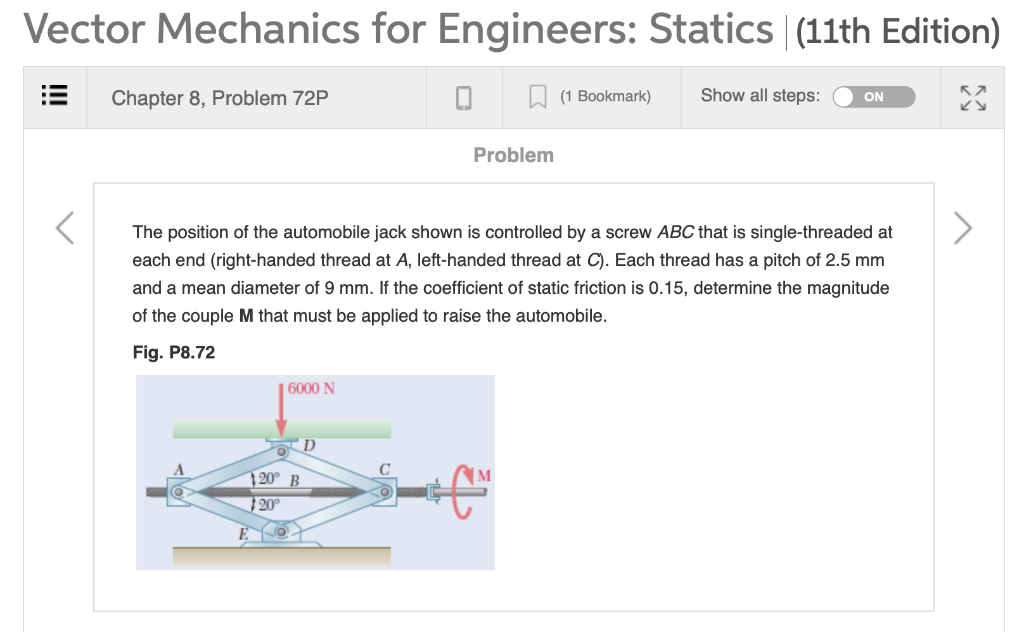Solved Vector Mechanics for Engineers: Statics (11th | Chegg.com