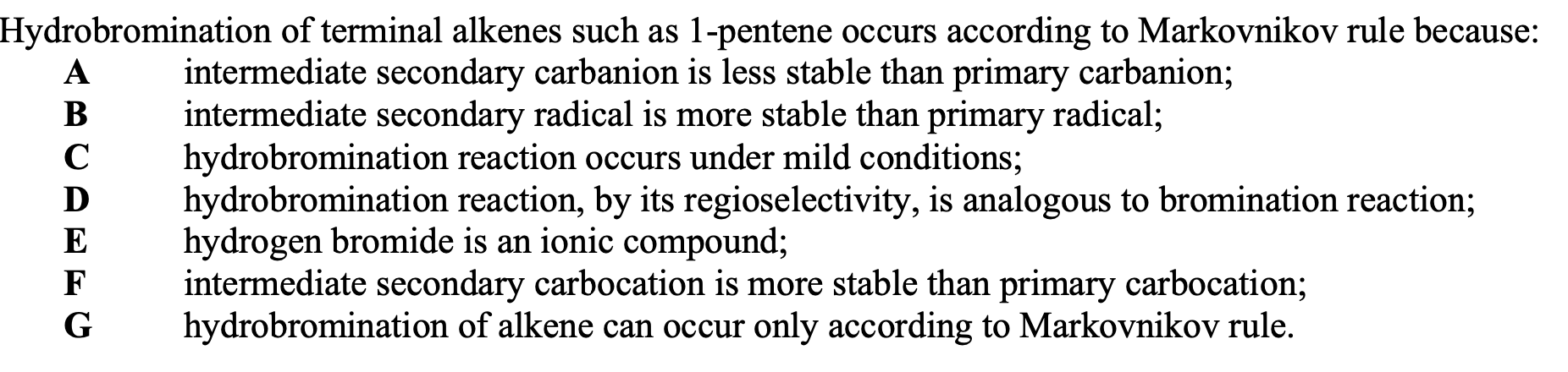 Solved Hydrobromination of terminal alkenes such as | Chegg.com
