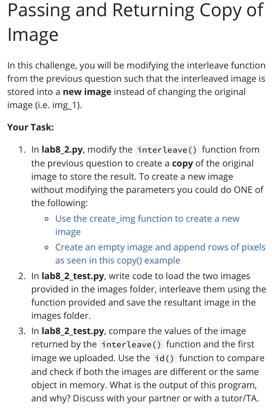 Solved 1 In Lab8 2 Py Modify The Interleave Function