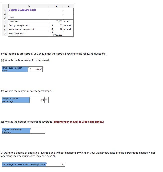 Solved 1 Chapter 5: Applying Excel 3 Data 4 Unit sales 5 | Chegg.com