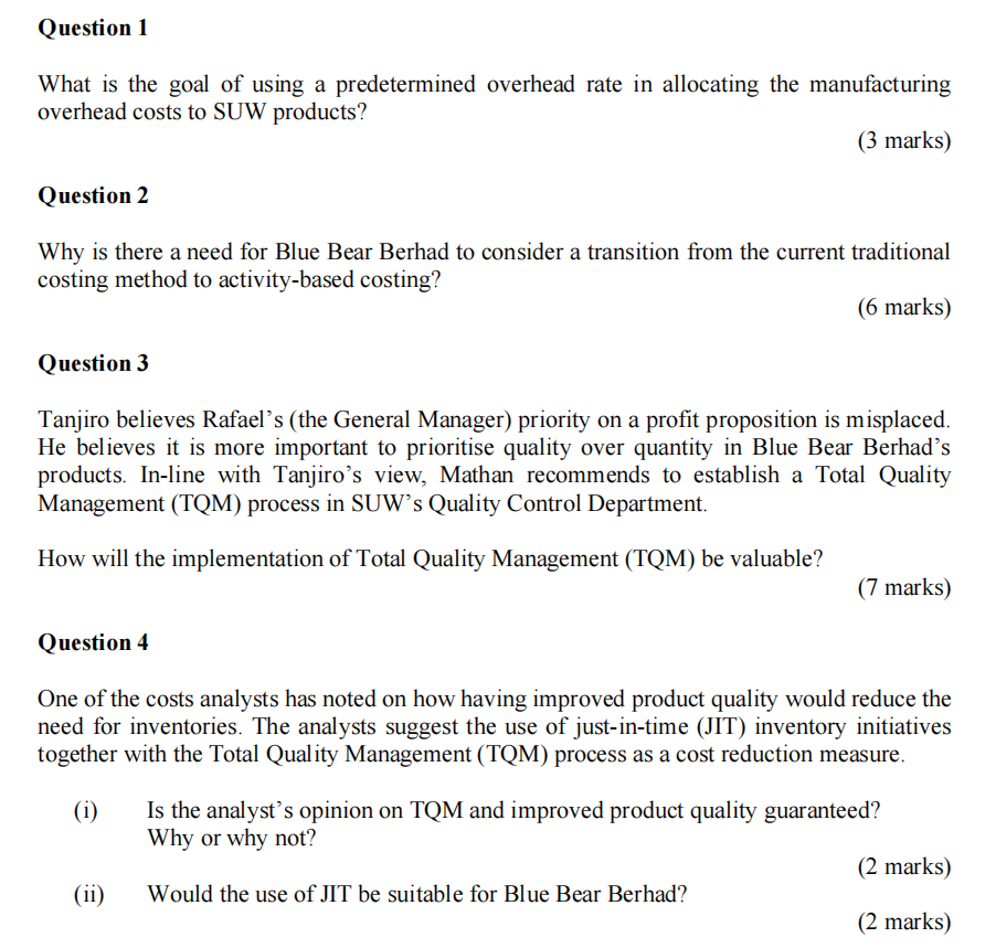 Question 1 What is the goal of using a predetermined | Chegg.com
