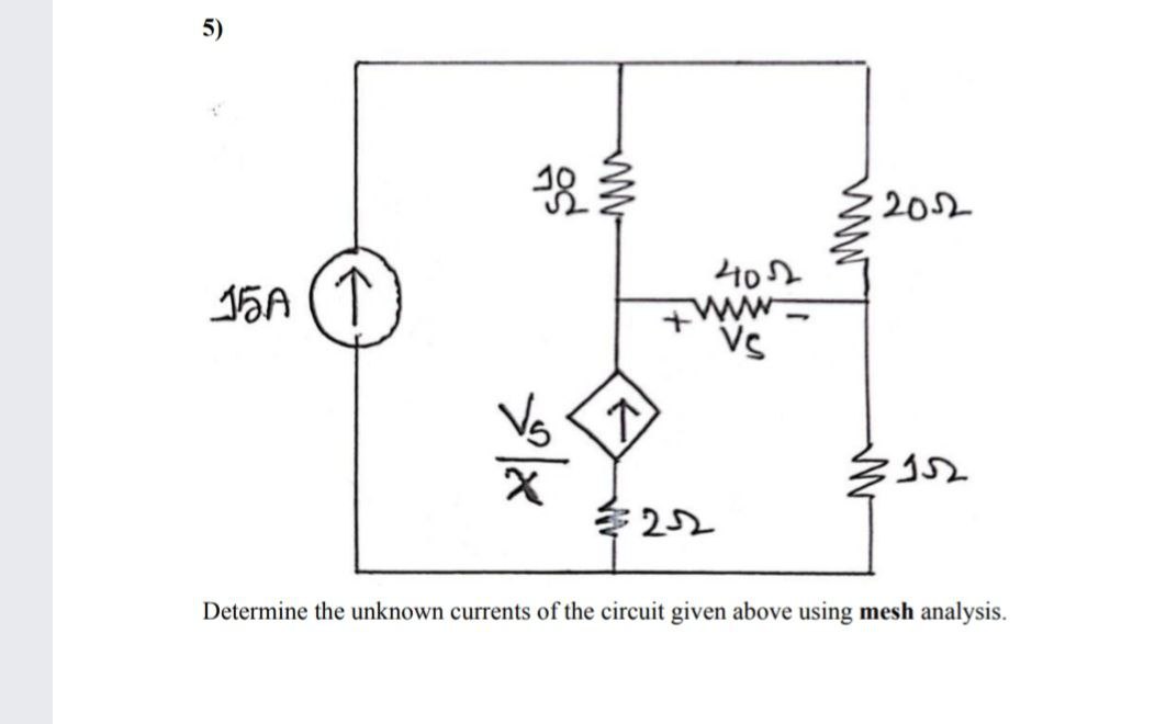 Solved Determine the unknown currents of the circuit given | Chegg.com