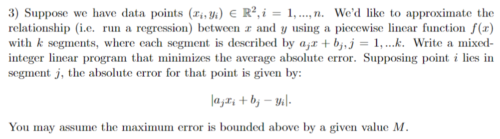 Solved 3) Suppose we have data points (xi,yi)∈R2,i=1,…,n. | Chegg.com