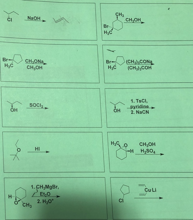 Solved CH3 NaOH снзон Cl Br H3C CH3)3CONa Br H3C H3C | Chegg.com