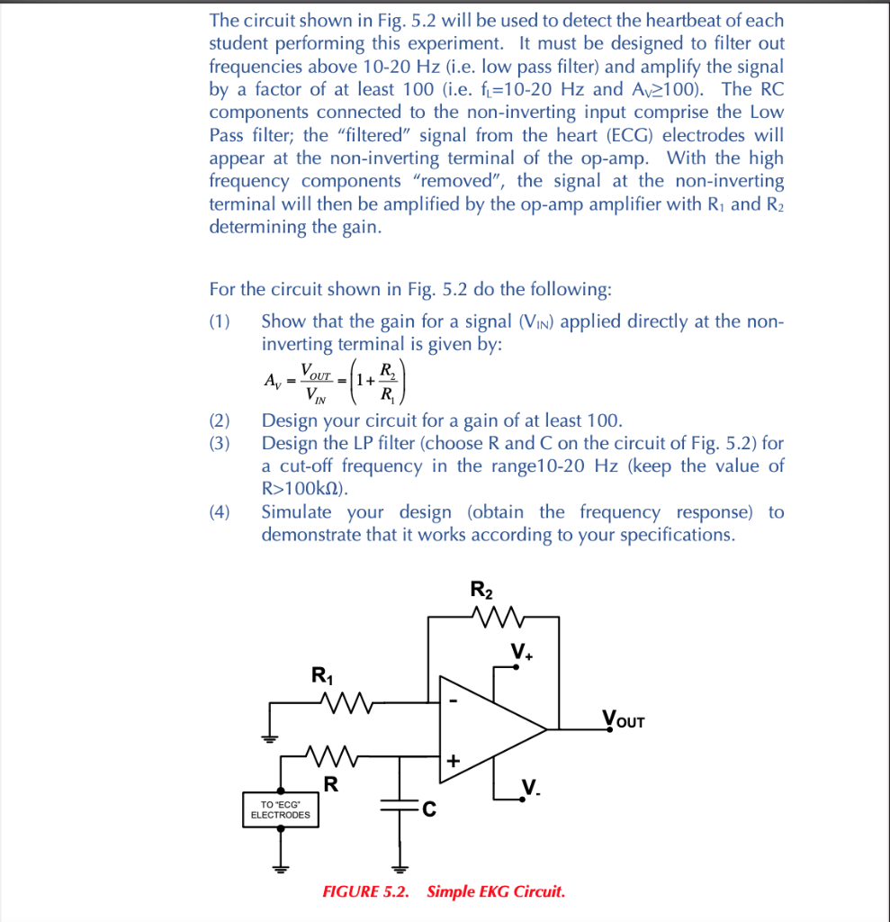 Solved The circuit shown in Fig. 5.2 will be used to detect | Chegg.com