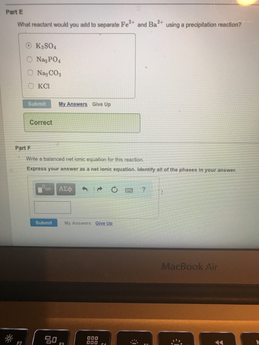Solved What reactant would you add to separate Fe^2+ and | Chegg.com