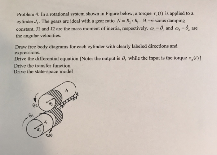 Solved Problem 4: In a rotational system shown in Figure | Chegg.com