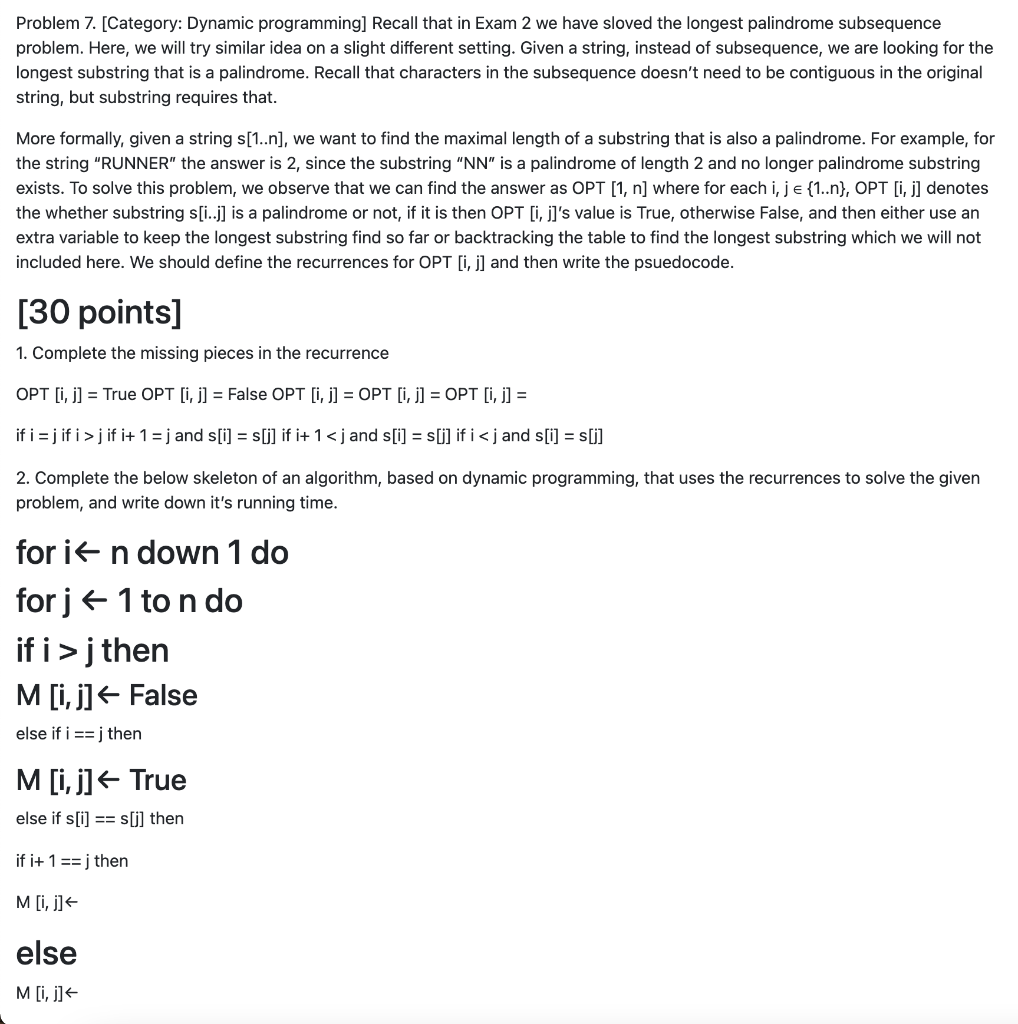 Solved end if else M [i, j]← end if end for end for =0 The | Chegg.com