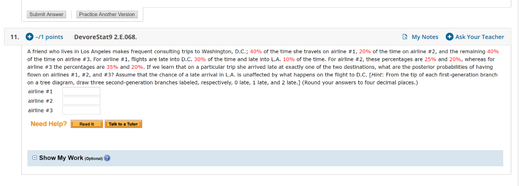 Solved Submit Answer Practice Another Version 11. + -/1 | Chegg.com