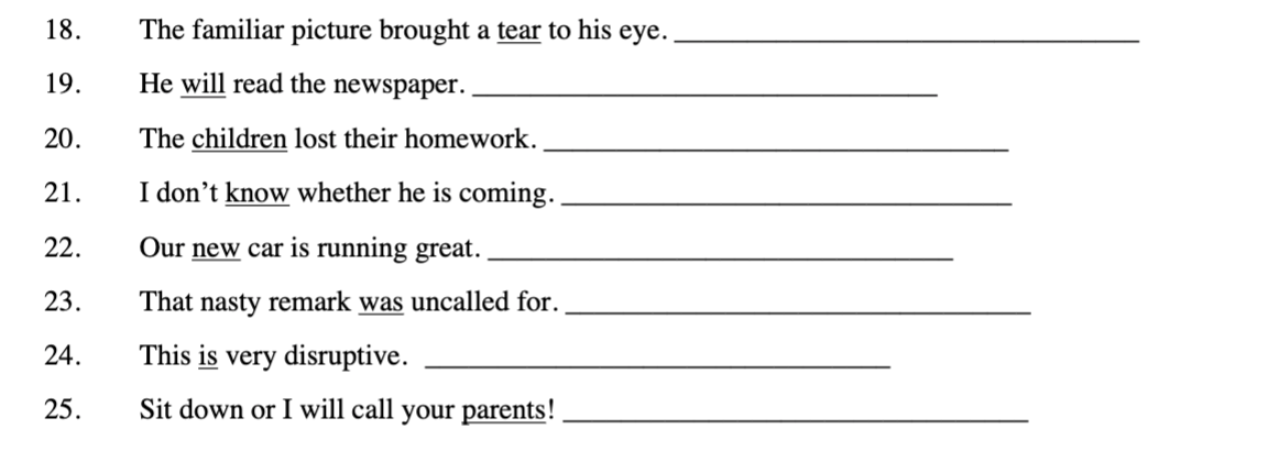 Identify the lexical category (part of speech) of | Chegg.com