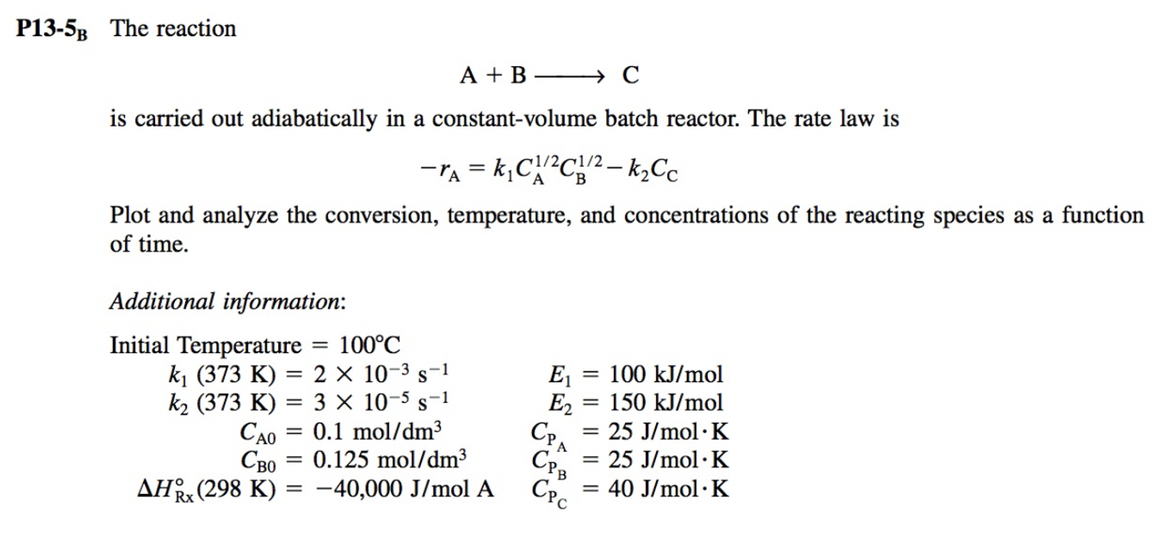 Solved PLEASE HELP ASAP. USE POLYMATH TO PLOT AND INCLUDE | Chegg.com