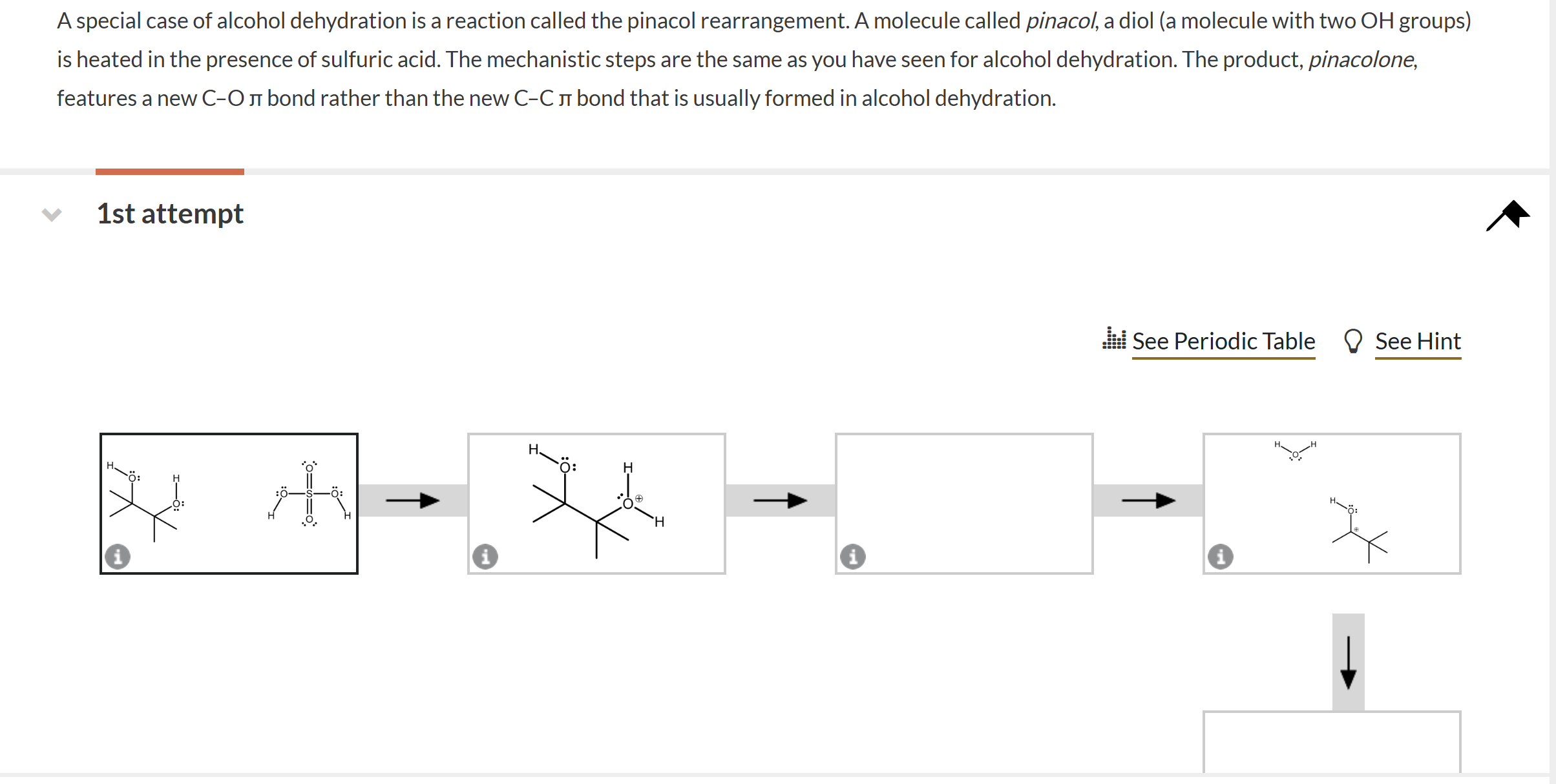 Solved Show how pinacol (the starting material) ﻿interacts | Chegg.com