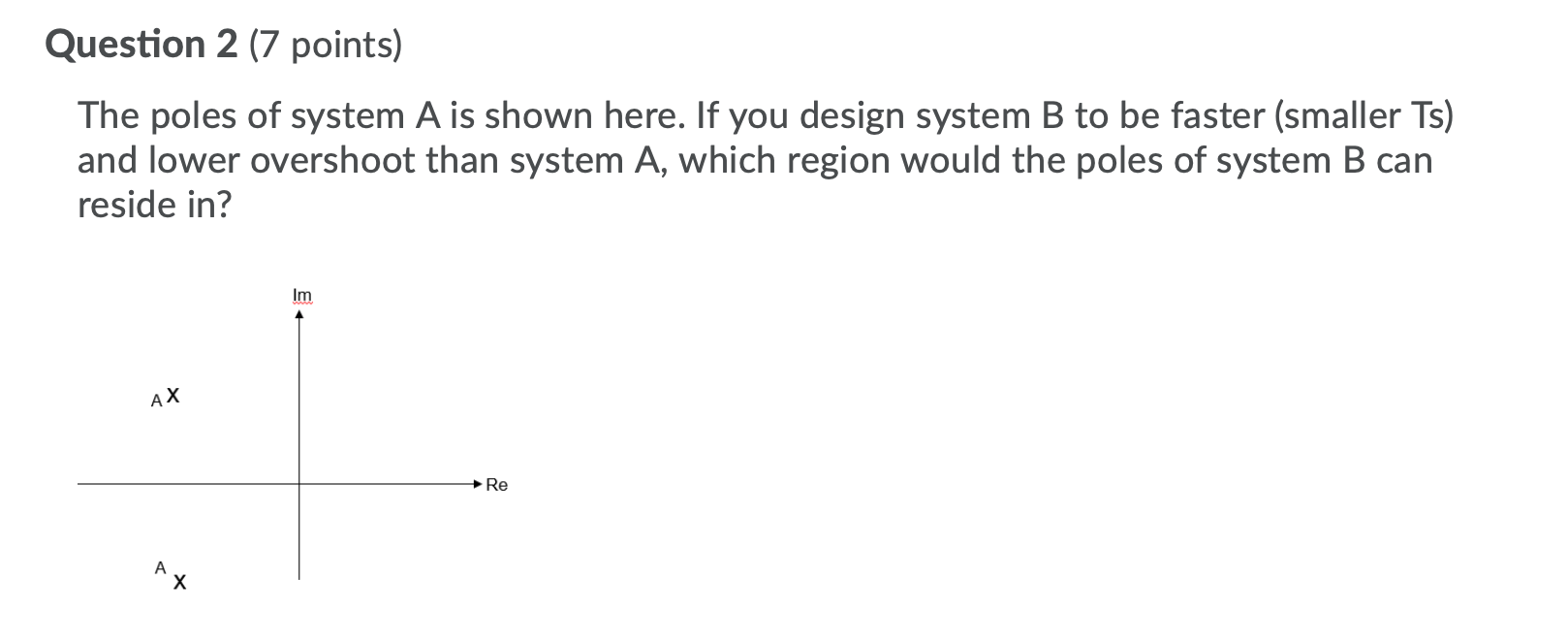 Solved Question 2 (7 points) The poles of system A is shown | Chegg.com