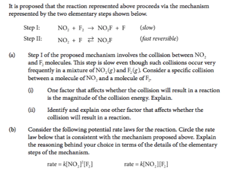 Solved It is proposed that the reaction represented above | Chegg.com
