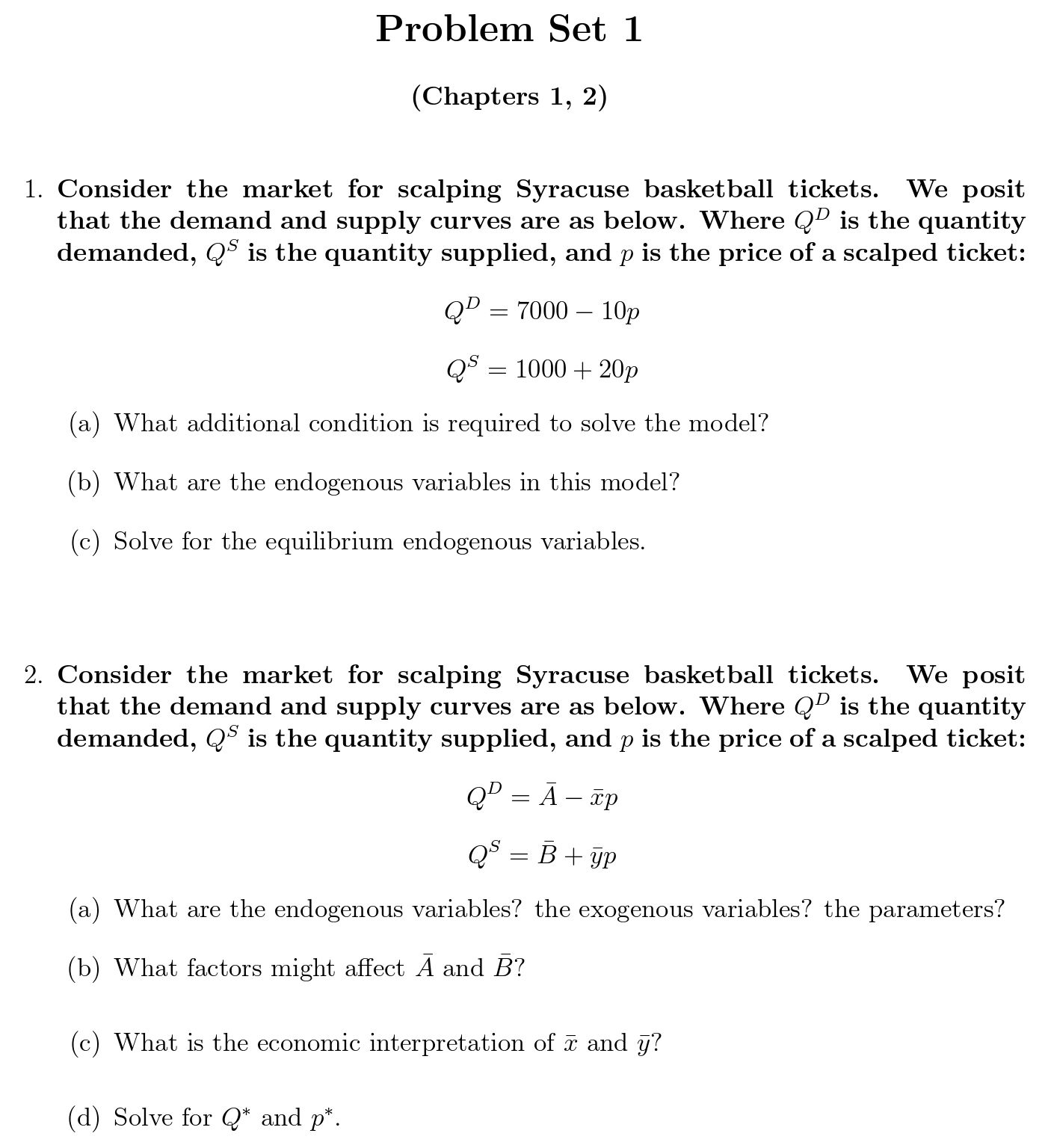 Solved Consider the market for scalping Syracuse basketball | Chegg.com