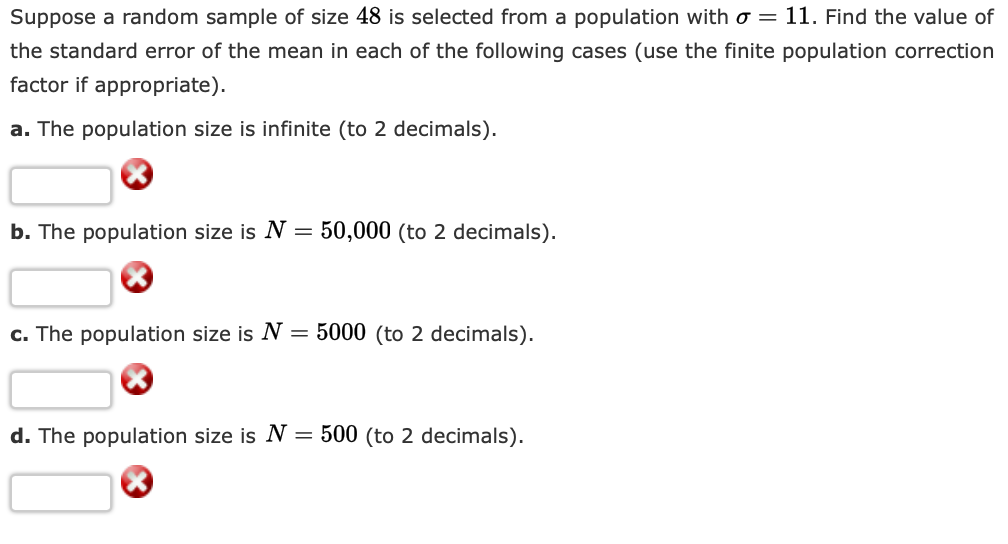 Solved Suppose a random sample of size 48 is selected from a | Chegg.com