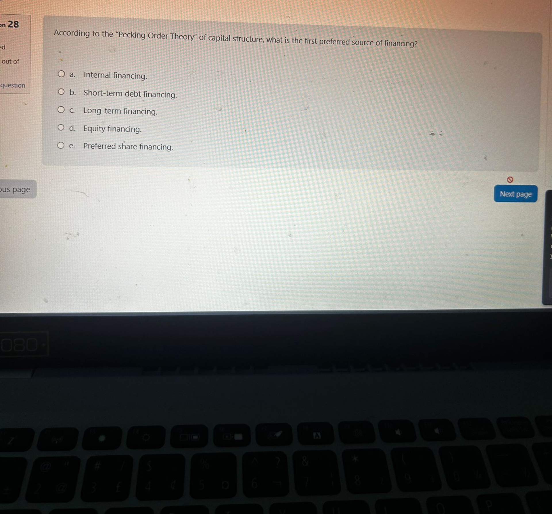 Solved According to the "Pecking Order Theory" of capital | Chegg.com
