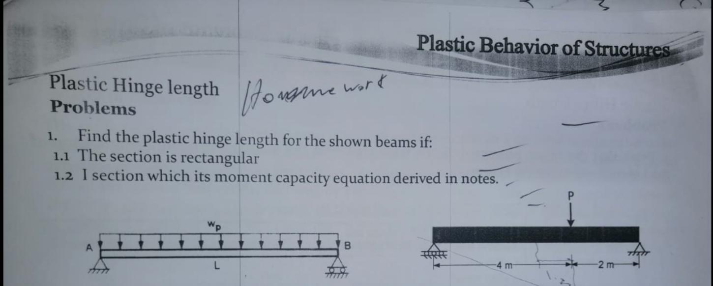 Solved Plastic Behavior of Structures | Chegg.com