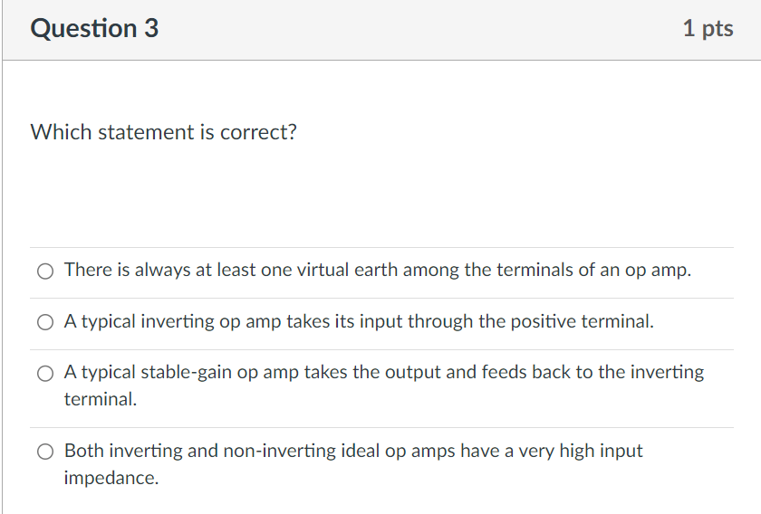 Solved Which of the following statements is incorrect? An op | Chegg.com