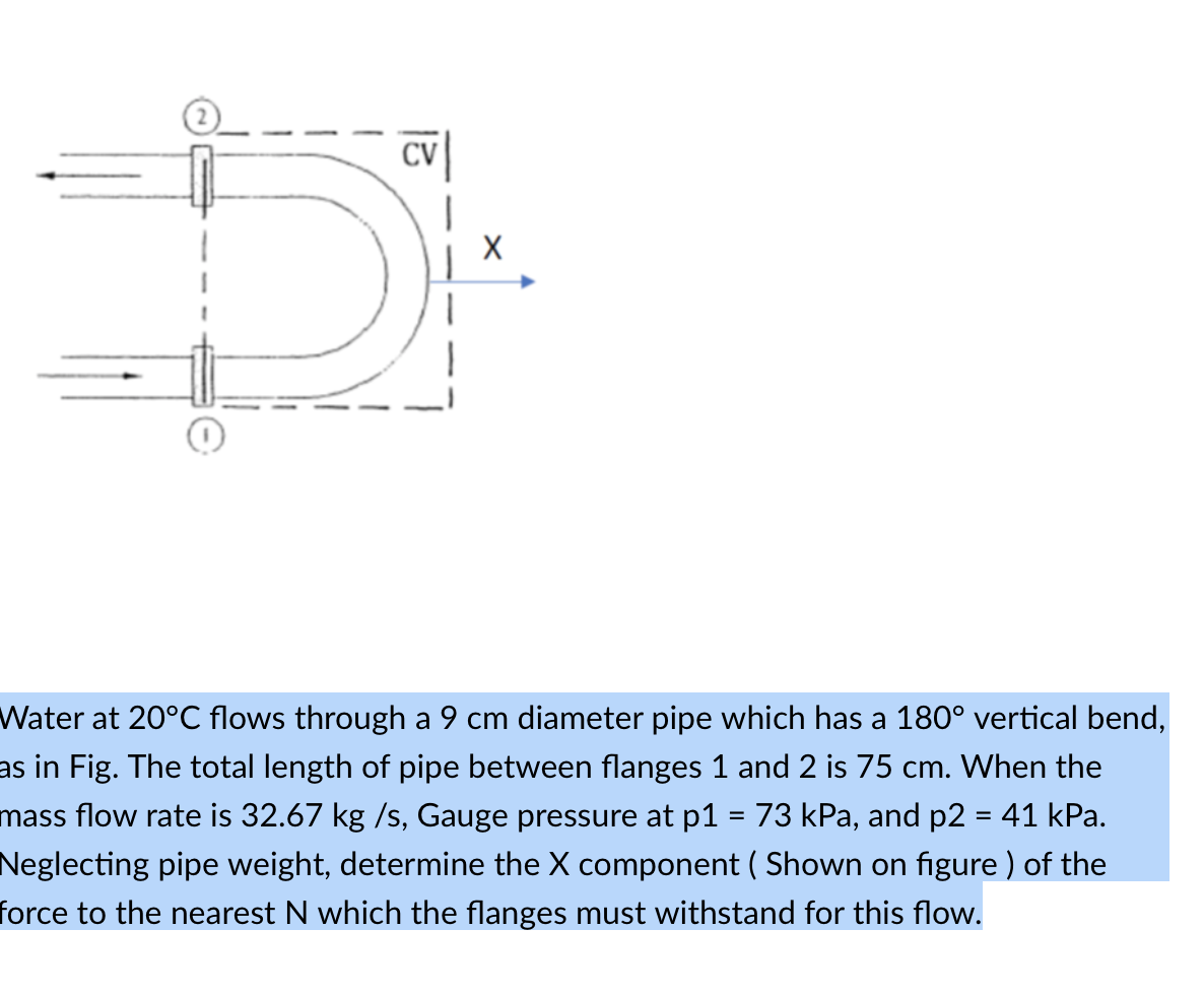 Solved - 18 Water at 20°C flows through a 9 cm diameter pipe | Chegg.com