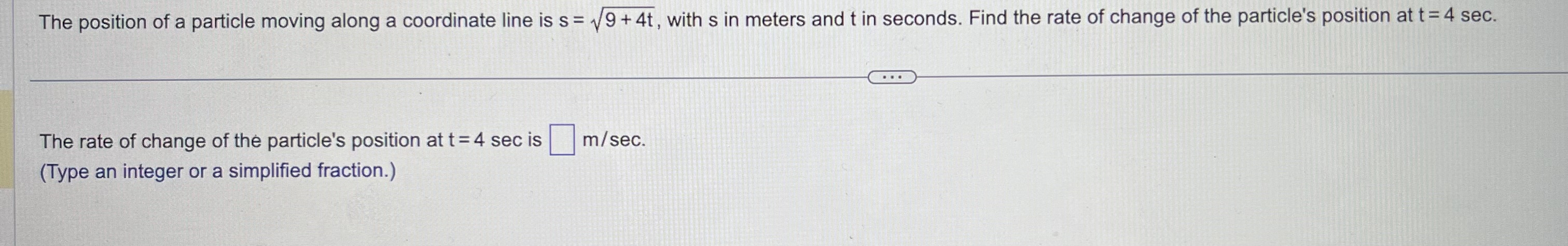 Solved The position of a particle moving along a coordinate | Chegg.com