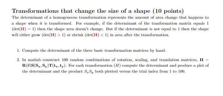 Solved Transformations that change the size of a shape ( 10 | Chegg.com