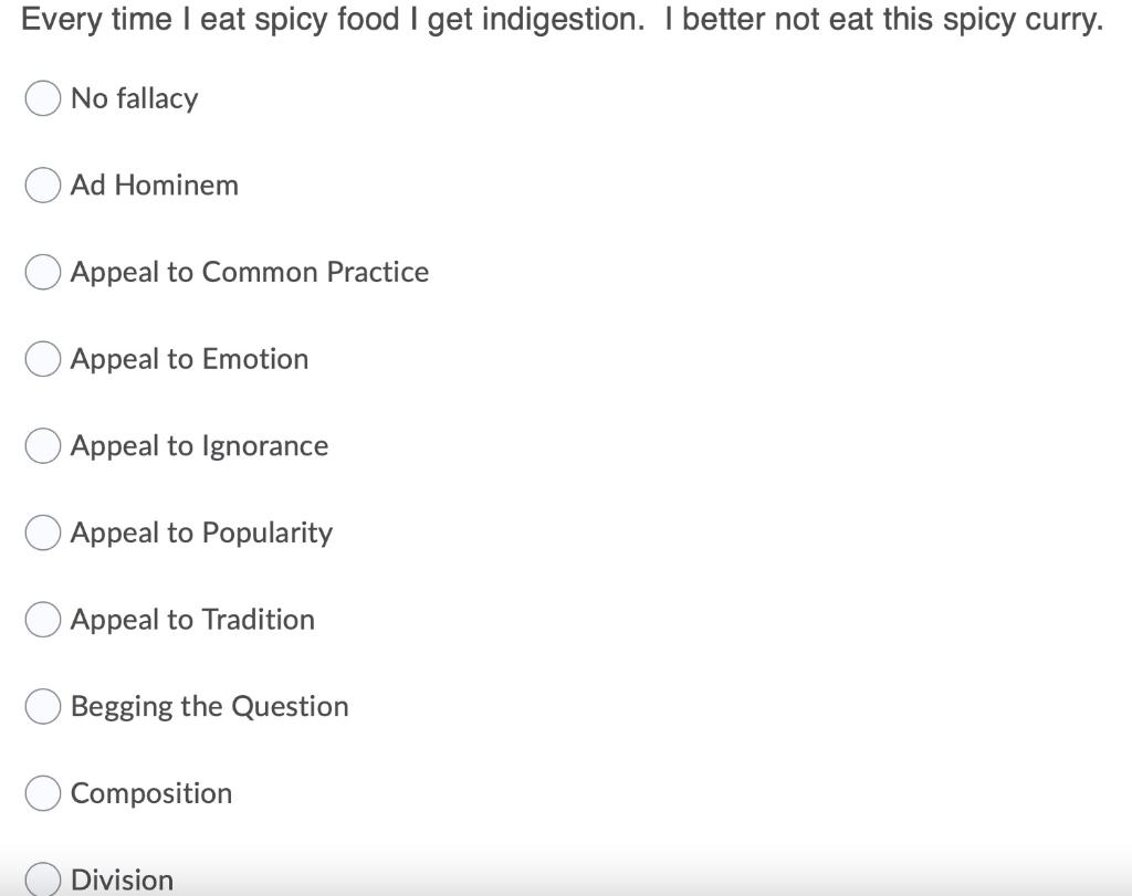 Solved Every time I eat spicy food I get indigestion. I | Chegg.com