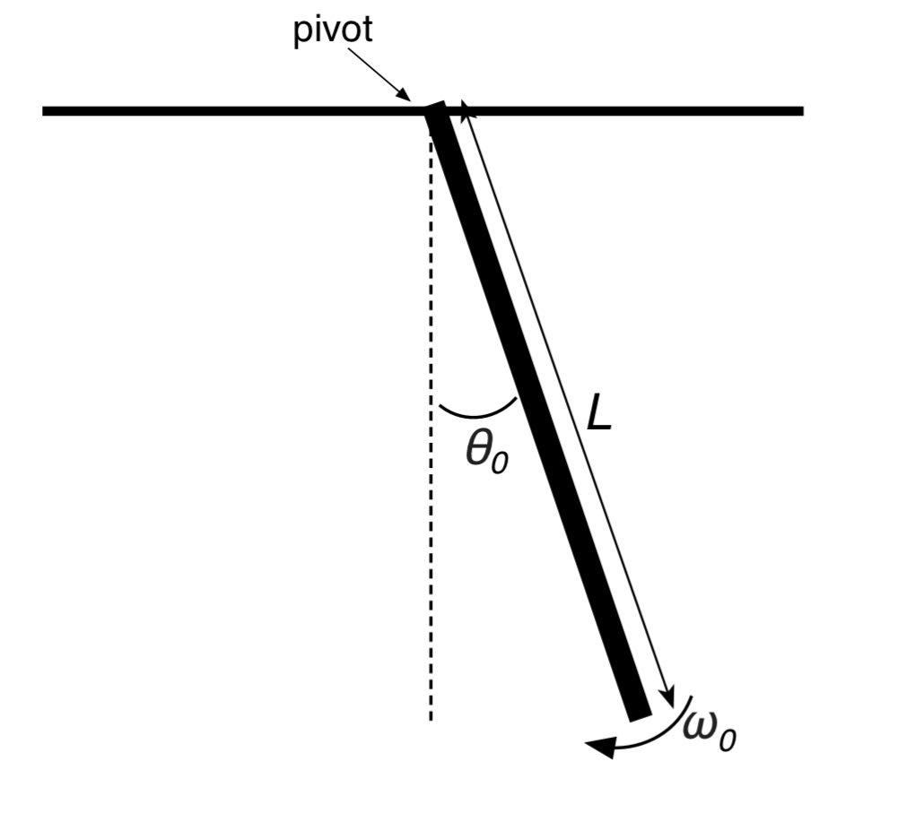 Solved A physical pendulum has length 𝐿 = 1.25m and is | Chegg.com