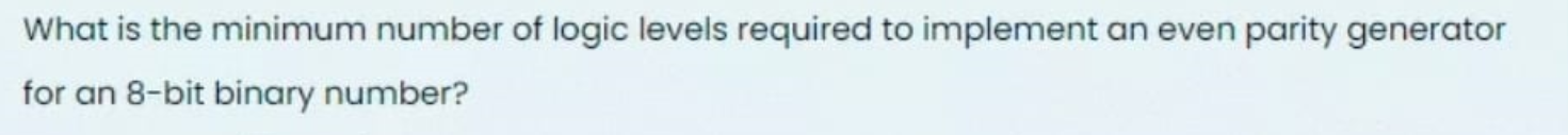 Solved What is the minimum number of logic levels required | Chegg.com