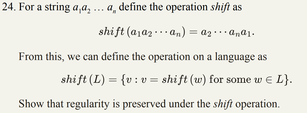 Solved Read this problem for the definition of shift(L). | Chegg.com