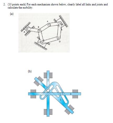 Solved 2. (10 points each) For each mechanism shown below, | Chegg.com