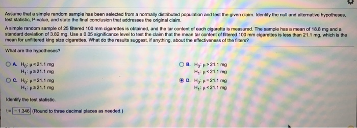 Solved Assume that a simple random sample has been selected | Chegg.com
