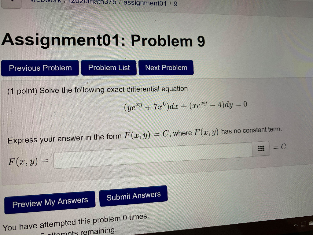 Solved Math375 Assignment01 9 Assignment01 Problem 9 