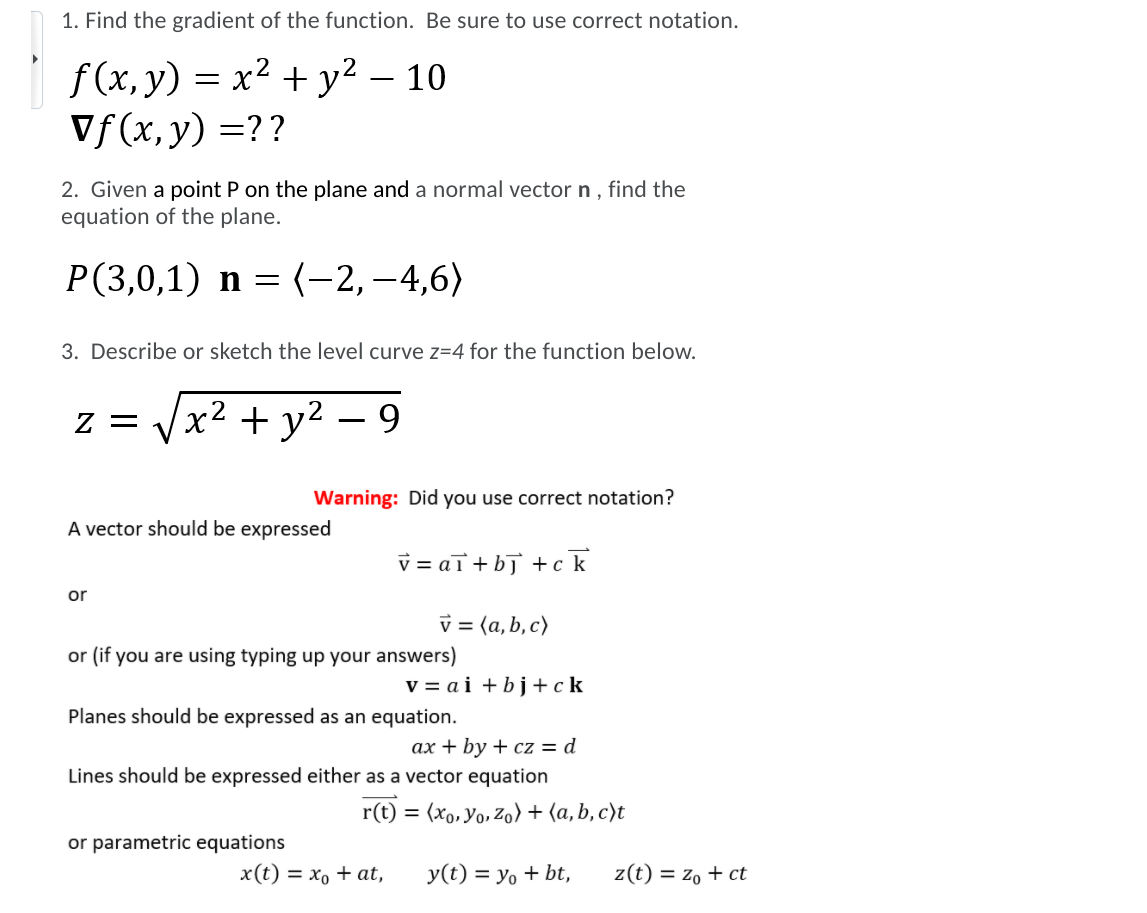Solved 1. Find the gradient of the function. Be sure to use | Chegg.com