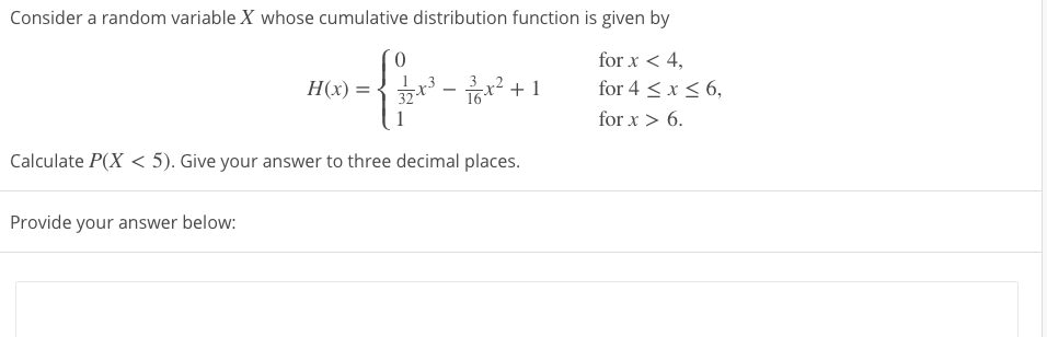 Solved Consider a random variable X whose cumulative | Chegg.com