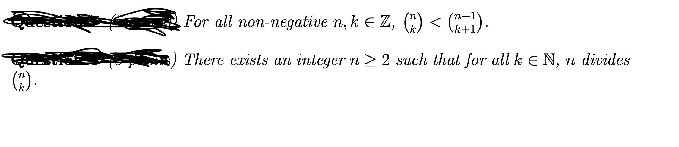 Solved For all non-negative n,k∈Z,(nk)
