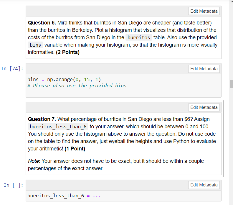 Question 6. Mira thinks that burritos in San Diego | Chegg.com