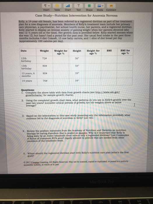 Insert Table Chart Text Shape Media Comment Case | Chegg.com