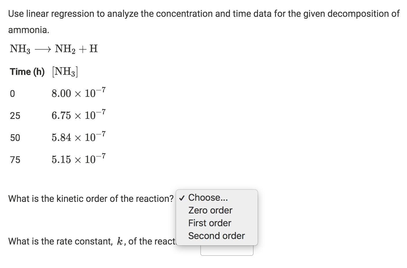 Solved Use linear regression to analyze the concentration | Chegg.com
