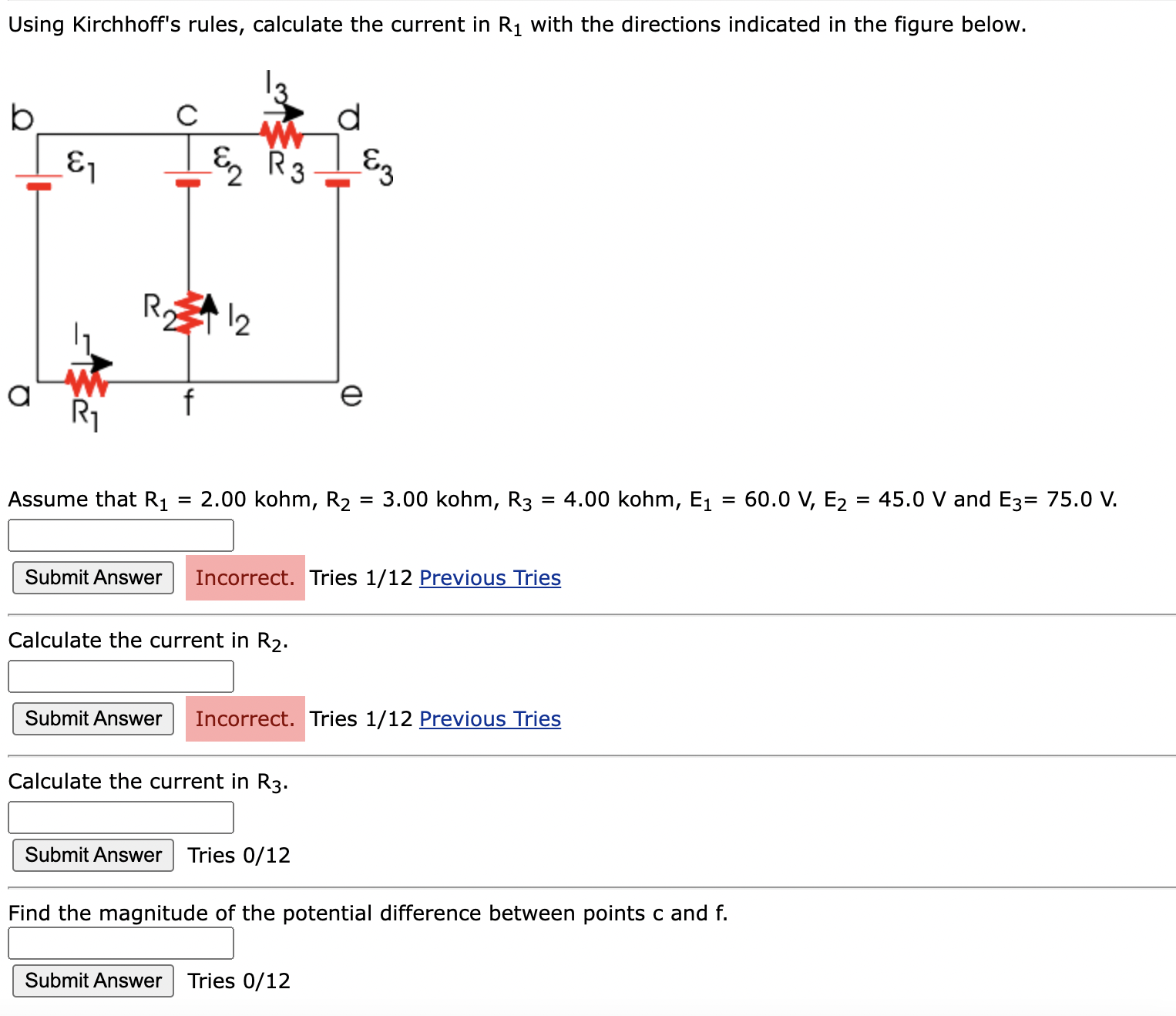 Solved Using Kirchhoff's rules, calculate the current in R1 | Chegg.com