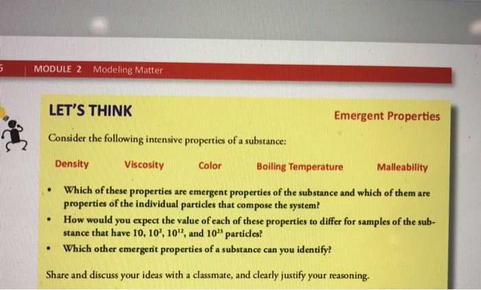 Solved MODULE 2 Modeling Matter LET'S THINK Emergent | Chegg.com