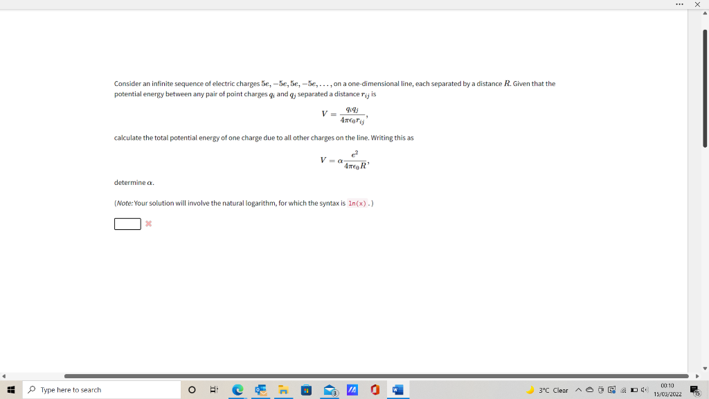 Solved Consider an infinite sequence of electric charges 5e, | Chegg.com