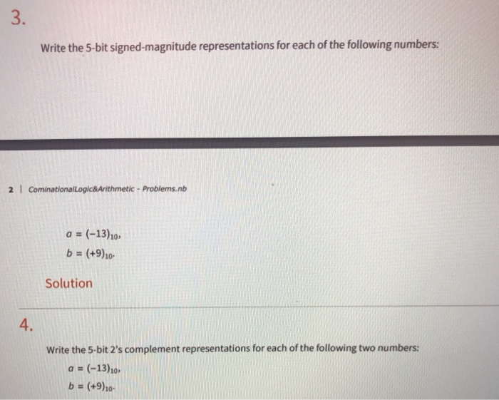 Solved 3. Write the 5-bit signed-magnitude representations | Chegg.com