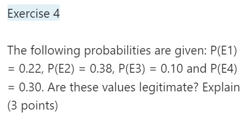 Solved The following probabilities are given: P(E1) | Chegg.com